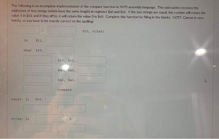 Solved The following is an incomplete implementation of the | Chegg.com