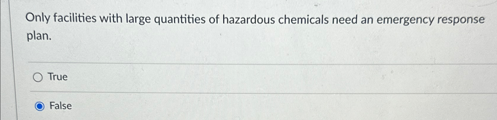 Solved Only facilities with large quantities of hazardous | Chegg.com