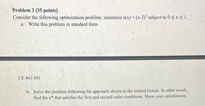 Solved Problem 3 [ 35 points] Consider the following | Chegg.com