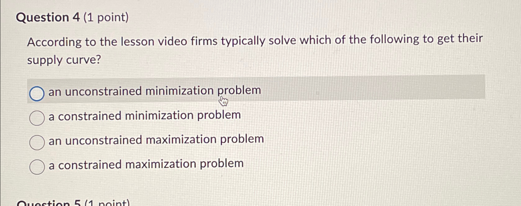 Solved Question 4 (1 ﻿point)According to the lesson video | Chegg.com