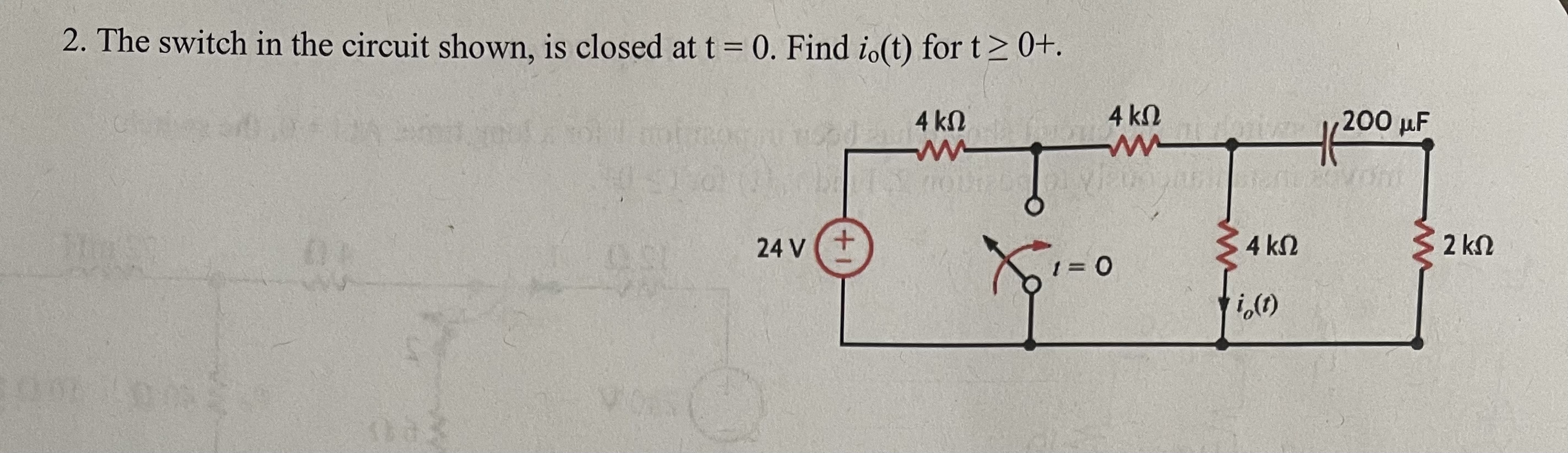 Solved The switch in the circuit shown, is closed at t=0. | Chegg.com