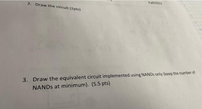 Solved 3. Draw the equivalent circuit implemented using | Chegg.com