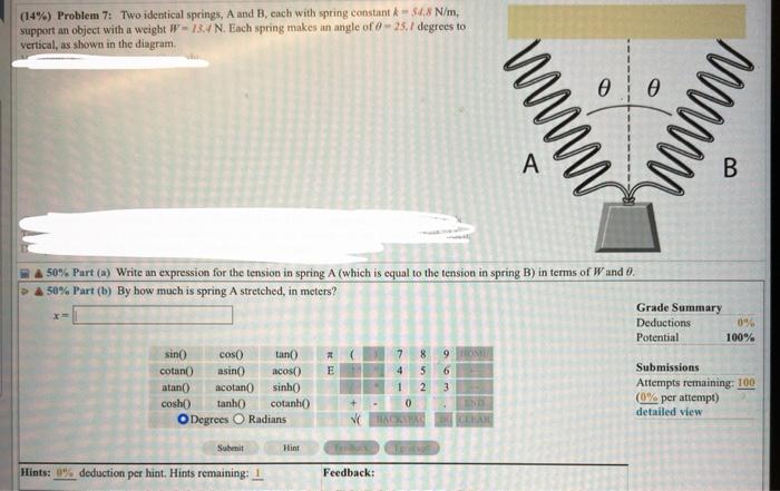 Solved A. How much would the spring bave stretched, in cm, | Chegg.com