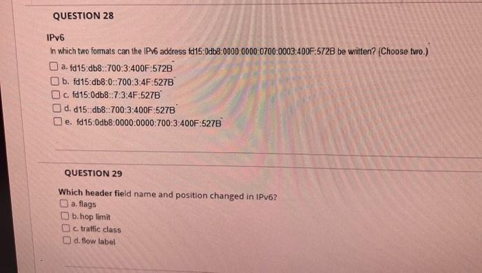 Solved In which two formats can the IPv6 address | Chegg.com