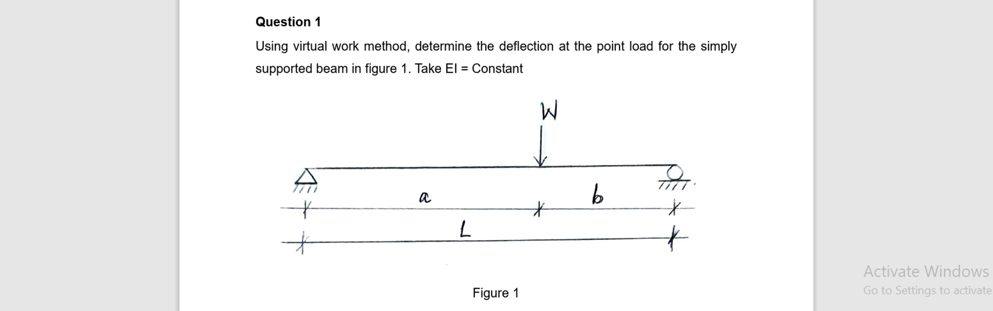 Solved Using virtual work method, determine the deflection | Chegg.com