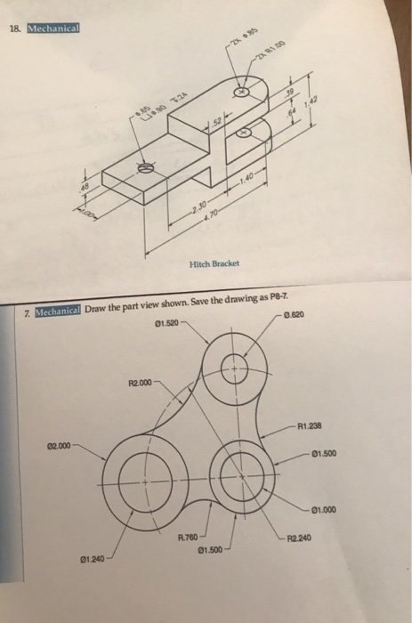 Solved how to draw this figures using autocad what commands | Chegg.com