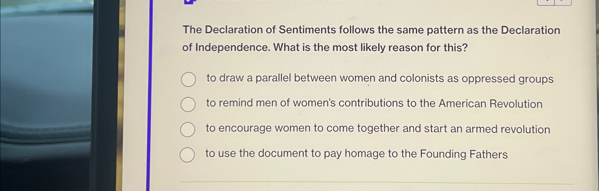 Solved The Declaration of Sentiments follows the same | Chegg.com