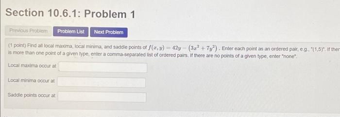 Solved Section 10.6.1: Problem 1 Previous Problem Problem | Chegg.com