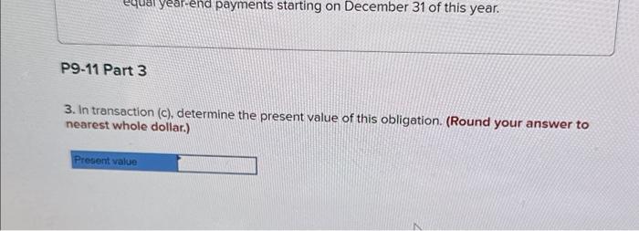 Solved P9.11 (Algo) Computing Present Values L09-7, 9-8 [The | Chegg.com