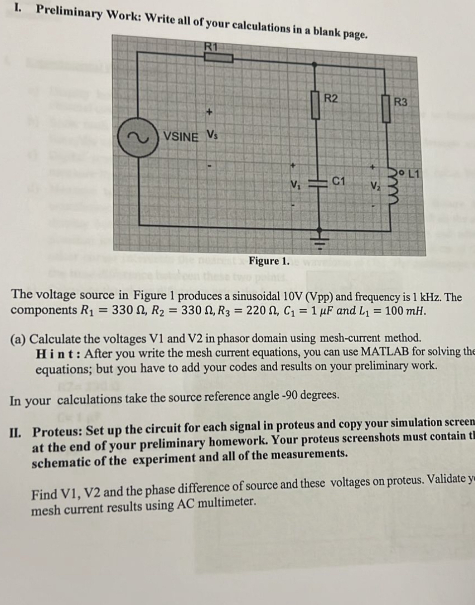Solved I. Preliminary Work: Write all of your calculations | Chegg.com