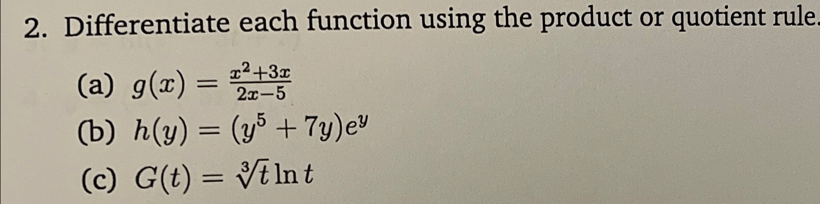 Solved Differentiate each function using the product or | Chegg.com