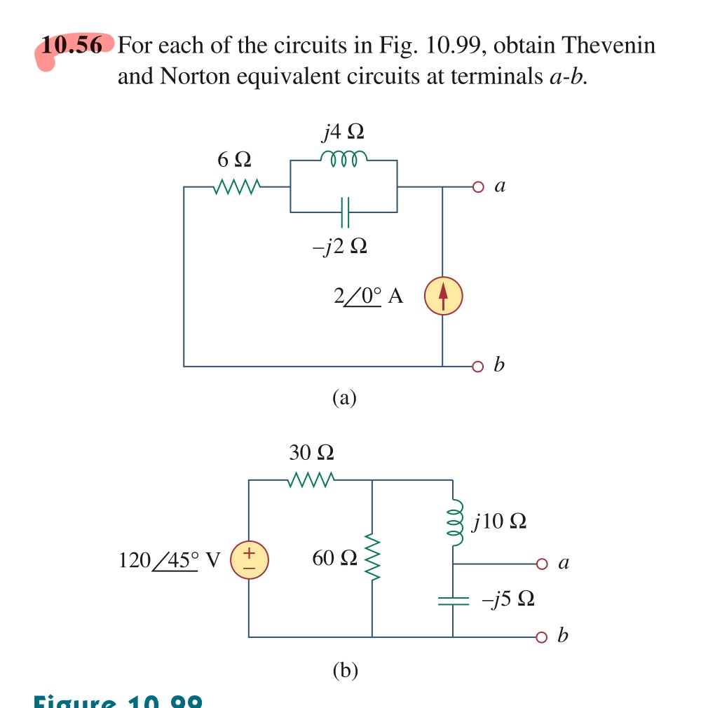 Solved 10.56 ﻿For each of the circuits in Fig. 10.99, | Chegg.com