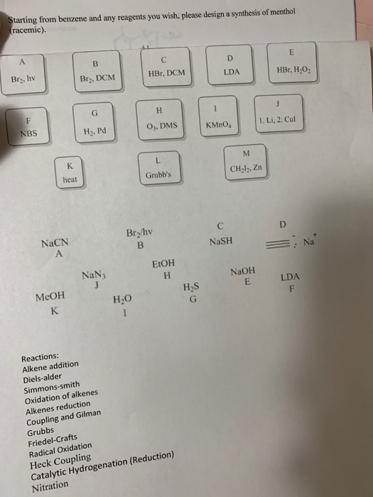 Solved Starting from benzene and any reagents you wish, | Chegg.com