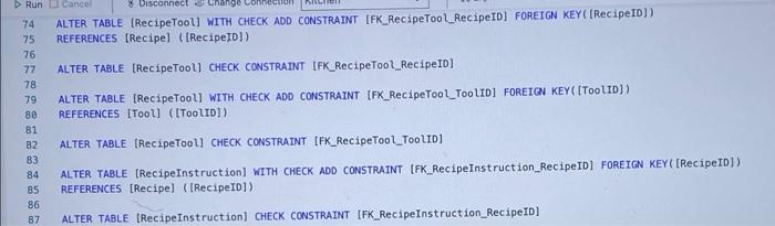 Solved 2. You will be working with the same Kitchen database | Chegg.com