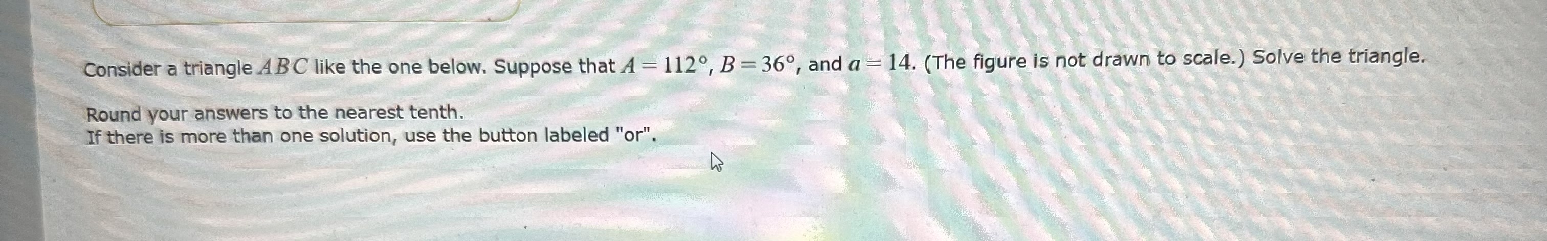 Solved Consider a triangle ABC like the one below. Suppose | Chegg.com