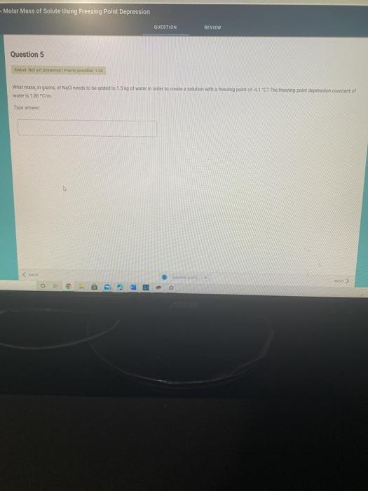 Solved Molar Mass of Solute Using Freezing Point Depression | Chegg.com