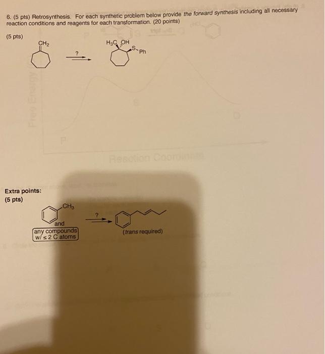 Solved 6. (5 pts) Retrosynthesis. For each synthetic problem | Chegg.com Solved 6. (5 pts) Retrosynthesis. For each synthetic problem | Chegg.com