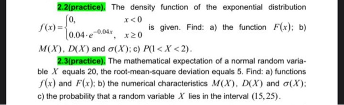 Solved 2.3(practice). The mathematical expectation of a | Chegg.com