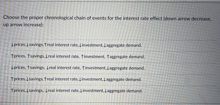 Solved Choose the proper chronological chain of events for | Chegg.com