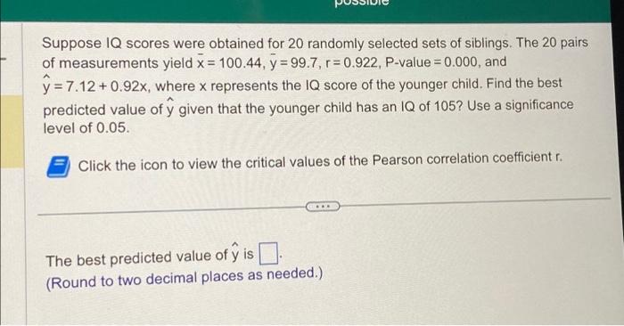 Solved Suppose IQ scores were obtained for 20 randomly | Chegg.com
