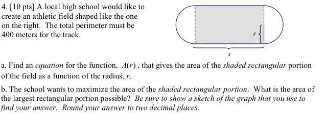 Solved create an athletic field shaped like the one on the | Chegg.com