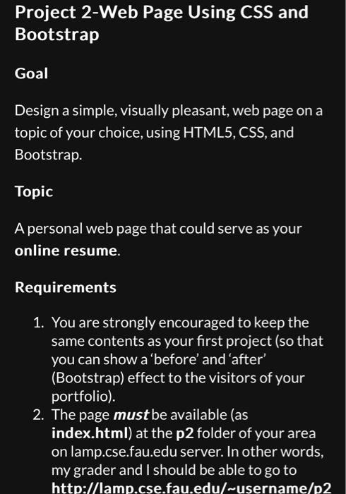 Solved Bootstrap Goal Design a simple, visually pleasant, | Chegg.com