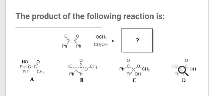 Solved The product of the following reaction is: OCH3 CH3OH | Chegg.com