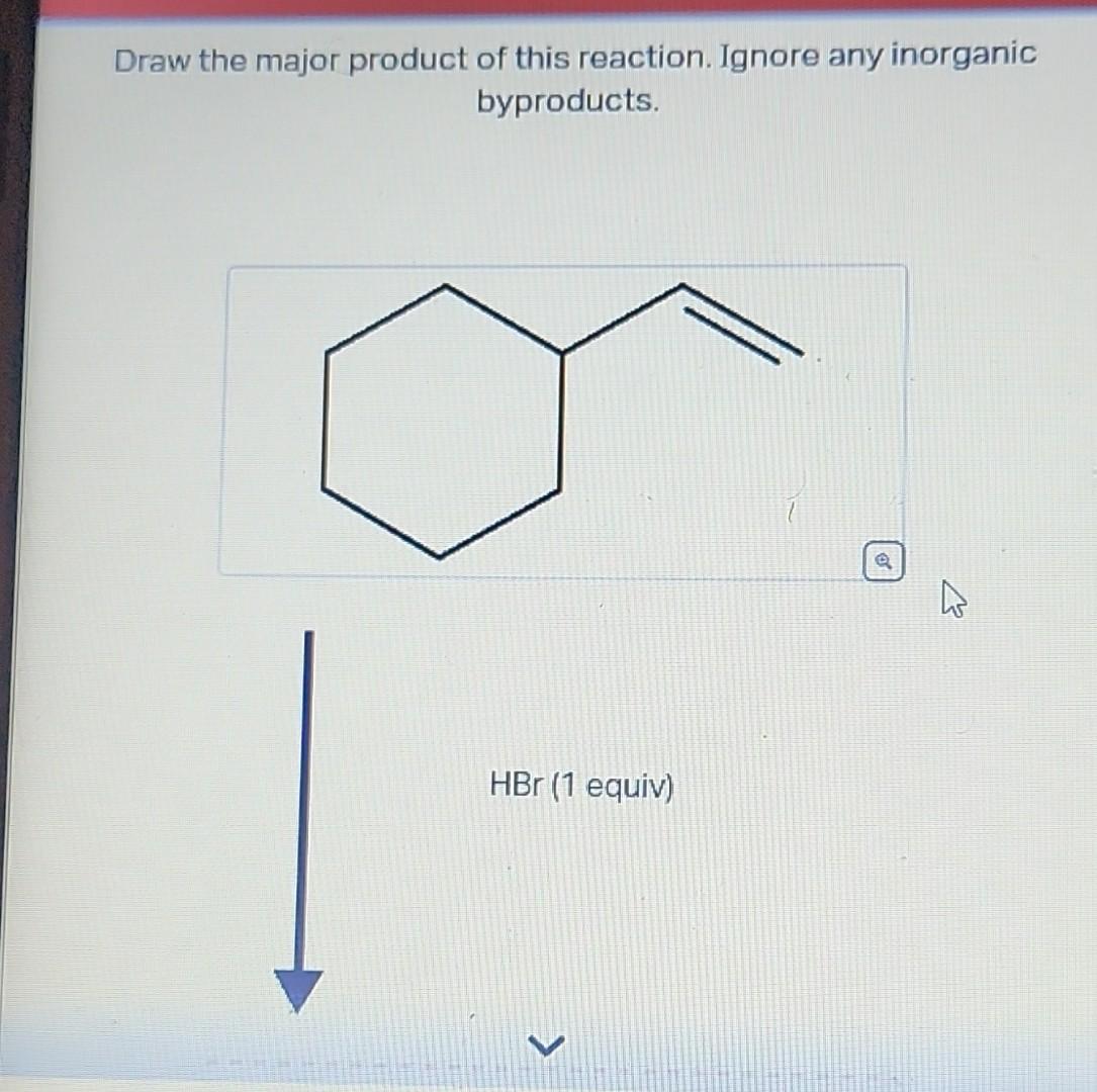 Solved Draw the major product of this reaction. Ignore any | Chegg.com
