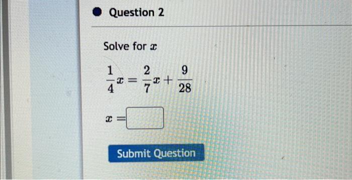 Solved Solve for x 41x=72x+289 | Chegg.com