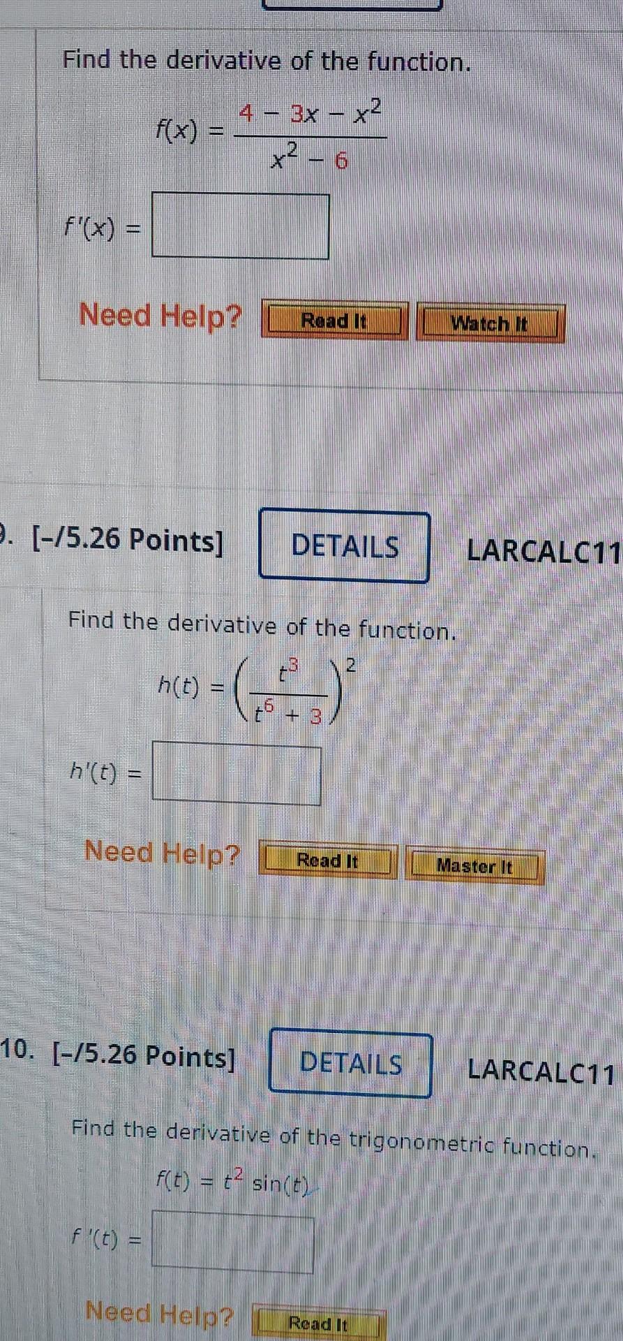 Solved Find the derivative of the function. f(x)=x2−64−3x−x2 | Chegg.com
