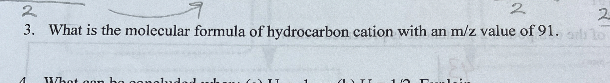 Solved What is the molecular formula of hydrocarbon cation | Chegg.com