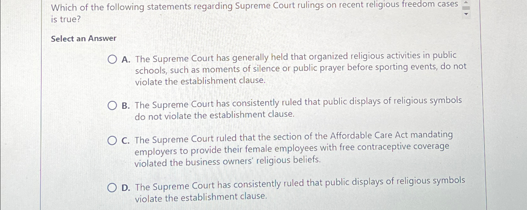 Solved Which of the following statements regarding Supreme | Chegg.com