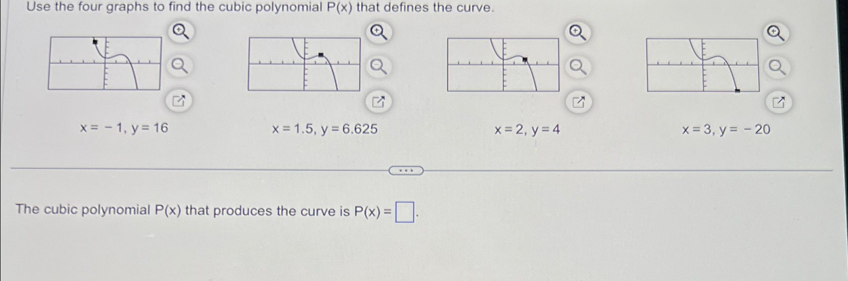 Solved Use the four graphs to find the cubic polynomial P(x) | Chegg.com