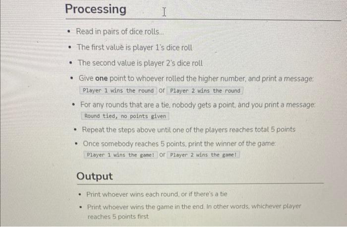 Solved This program simulates a simple (made-up) game of | Chegg.com