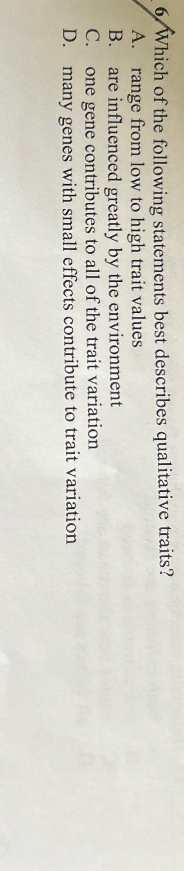 Solved Which of the following statements best describes | Chegg.com