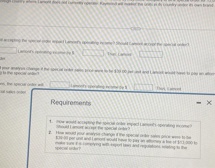 Solved Lamont's fepolar saies Reed the conuentents Itra | Chegg.com