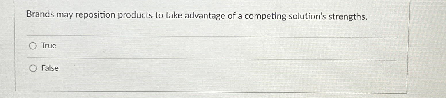Solved Brands may reposition products to take advantage of a | Chegg.com