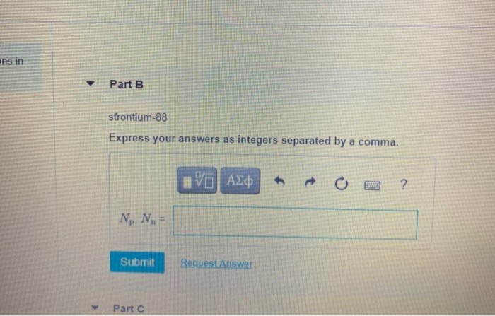Solved in Part A lithium-7 Express your answers as integers | Chegg.com
