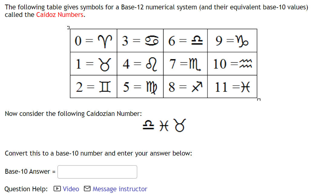 Solved The following table gives symbols for a Base- 12 | Chegg.com