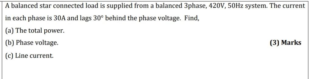 Solved A balanced star connected load is supplied from a | Chegg.com