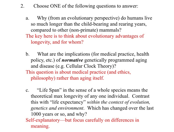 Solved 2. Choose ONE of the following questions to answer: | Chegg.com