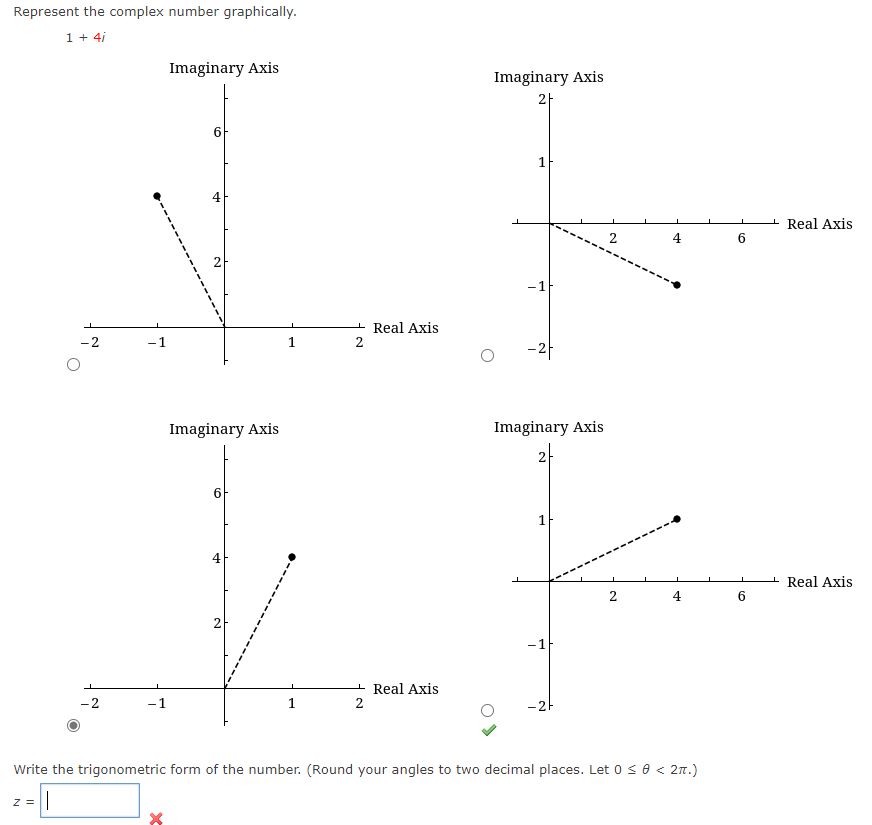 Solved Imaginary AxisImaginary AxisWrite the trigonometric | Chegg.com