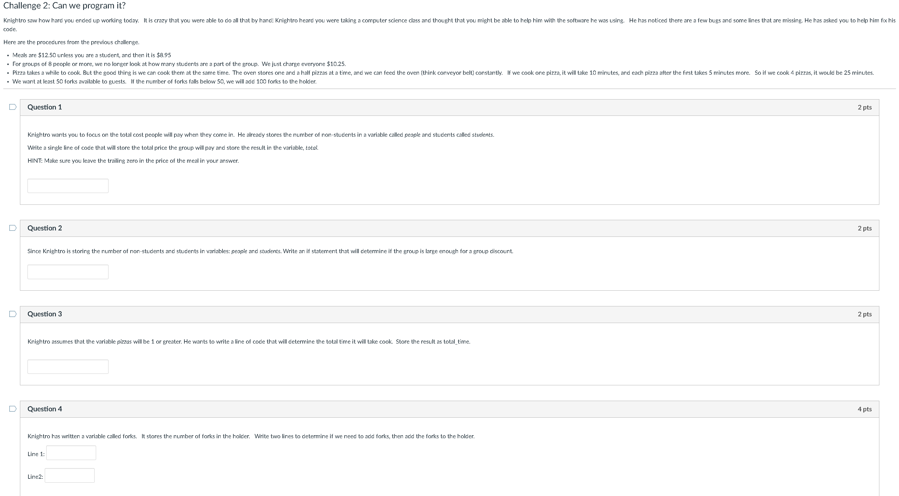 Solved Challenge 2: Can we program it? ﻿code.Here are the | Chegg.com