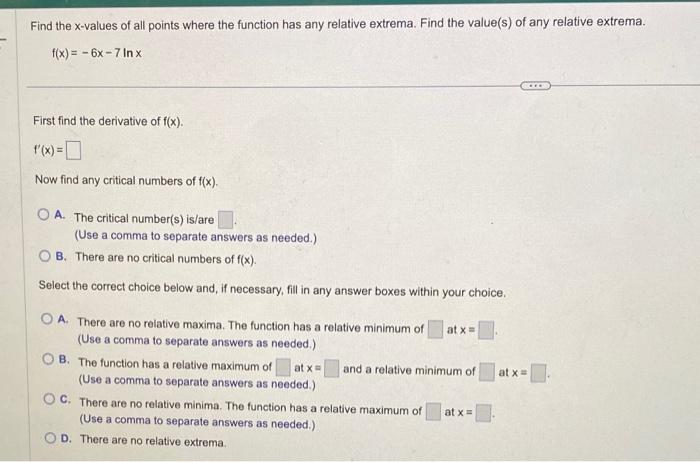 Solved Find the x-values of all points where the function | Chegg.com