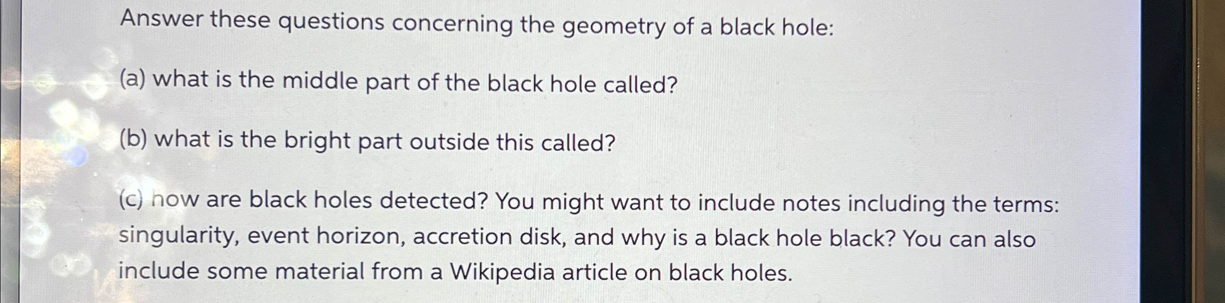 Solved Answer these questions concerning the geometry of a | Chegg.com