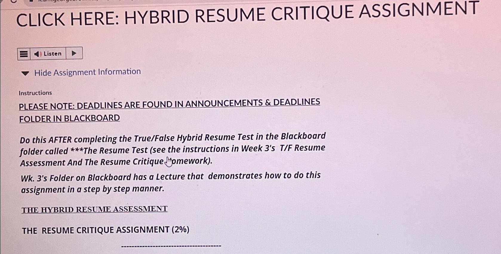 Solved CLICK HERE: HYBRID RESUME CRITIQUE ASSIGNMENTHide | Chegg.com Solved CLICK HERE: HYBRID RESUME CRITIQUE ASSIGNMENTHide | Chegg.com
