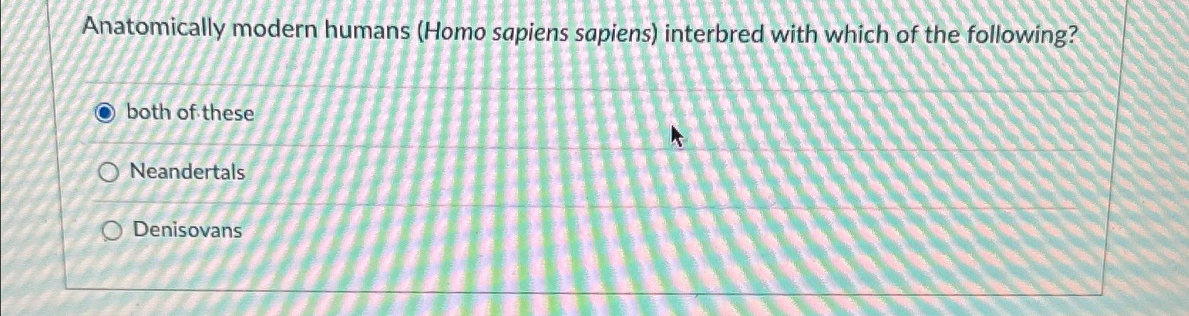 Solved Anatomically modern humans (Homo sapiens sapiens) | Chegg.com