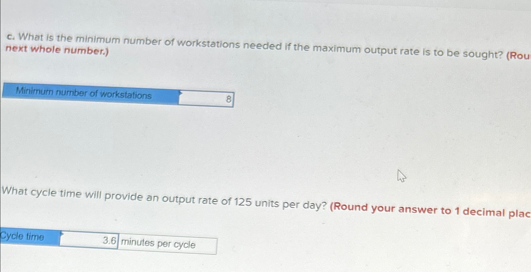 Solved c. ﻿What is the minimum number of workstations needed | Chegg.com