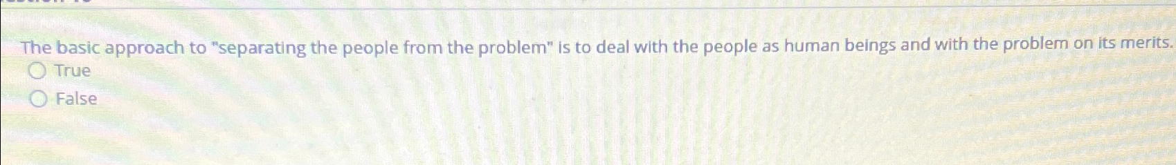 Solved The basic approach to "separating the people from the | Chegg.com
