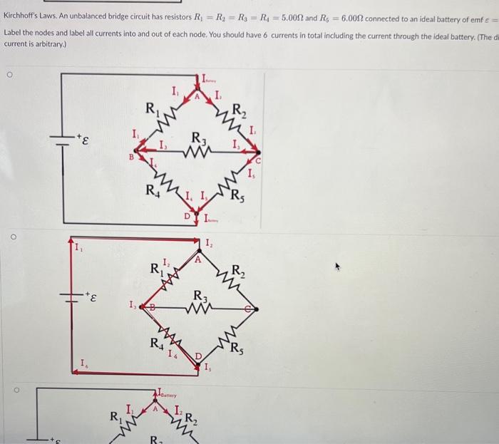 Solved Kirchhoff's Laws. An unbalanced bridge circuit has | Chegg.com
